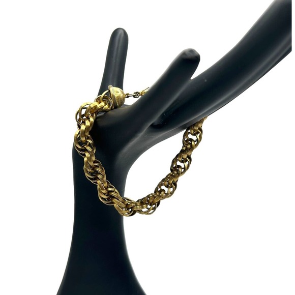 Trifari | Jewelry | Vintage Crown Trifari Chain Bracelet Gold Tone Rope ...